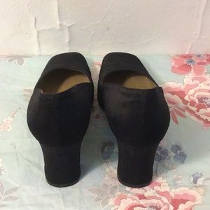Versace | Shoes | Gianni Versace Black Satin Square Toe Heels Sz 85 ...